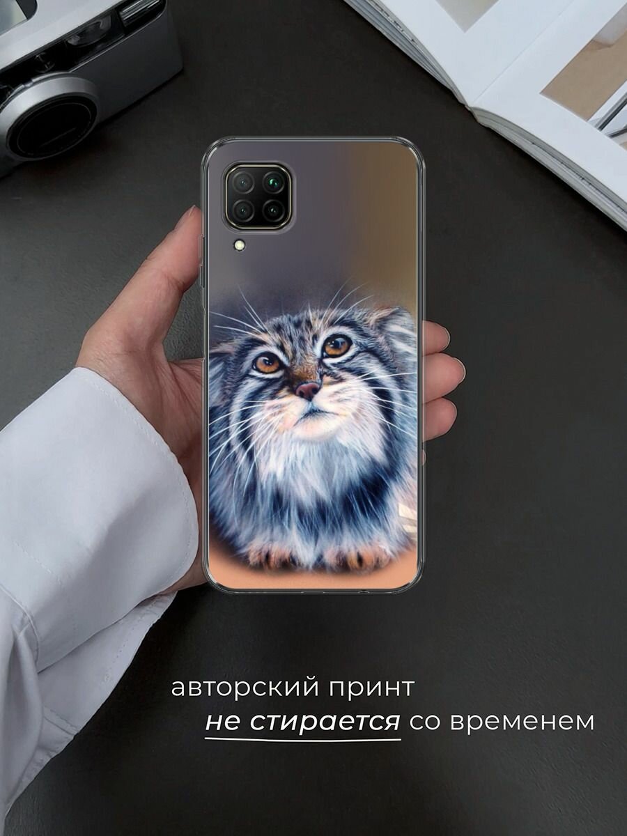 Чехол на Honor 30S Global/Huawei P40 Lite 5G/Nova 7 SE / Хонор 30S/Хуавей P40 Lite 5G/Нова 7 SE с принтом "Кот манул 2" — фото 1