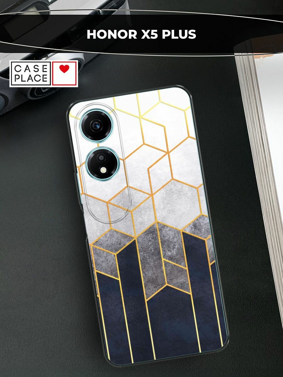 Чехол на Honor X5 Plus / Хонор X5 Плюс с принтом "Черно-белая мозаика"