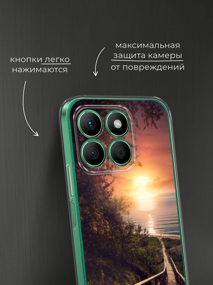 Силиконовый чехол на Honor X8B / Хонор X8B с принтом "Мост у воды" — фото 1