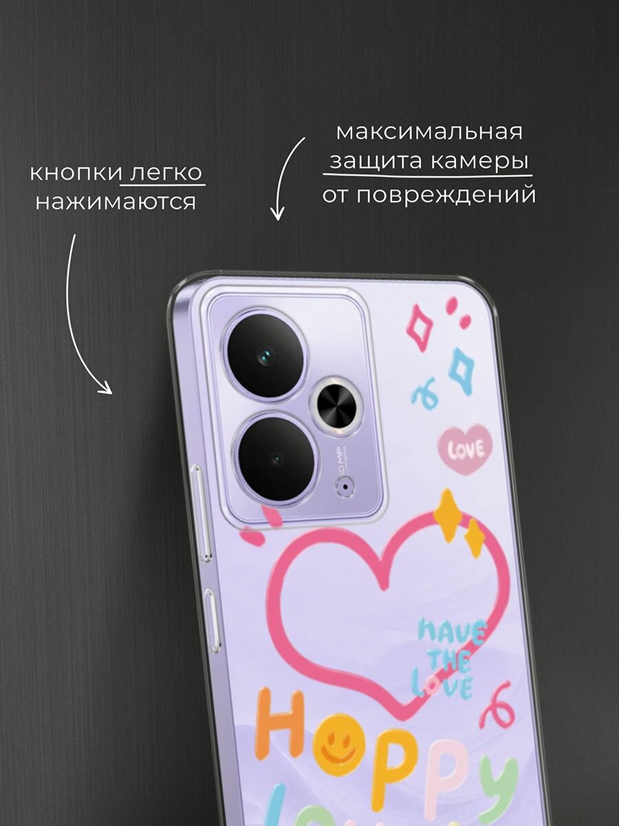 Чехол на Realme 14T / Реалми 14Т с принтом "Happy lovely 2" — фото 1