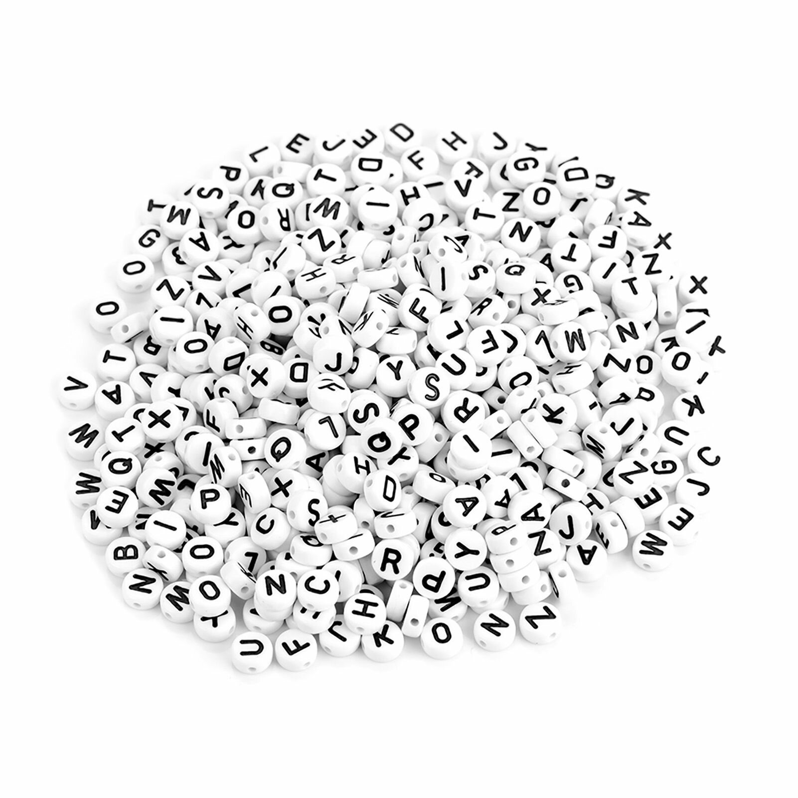 500 шт. акриловые бусины с буквами A-Z белые для рукоделия, DIY бусы, украшения, браслеты