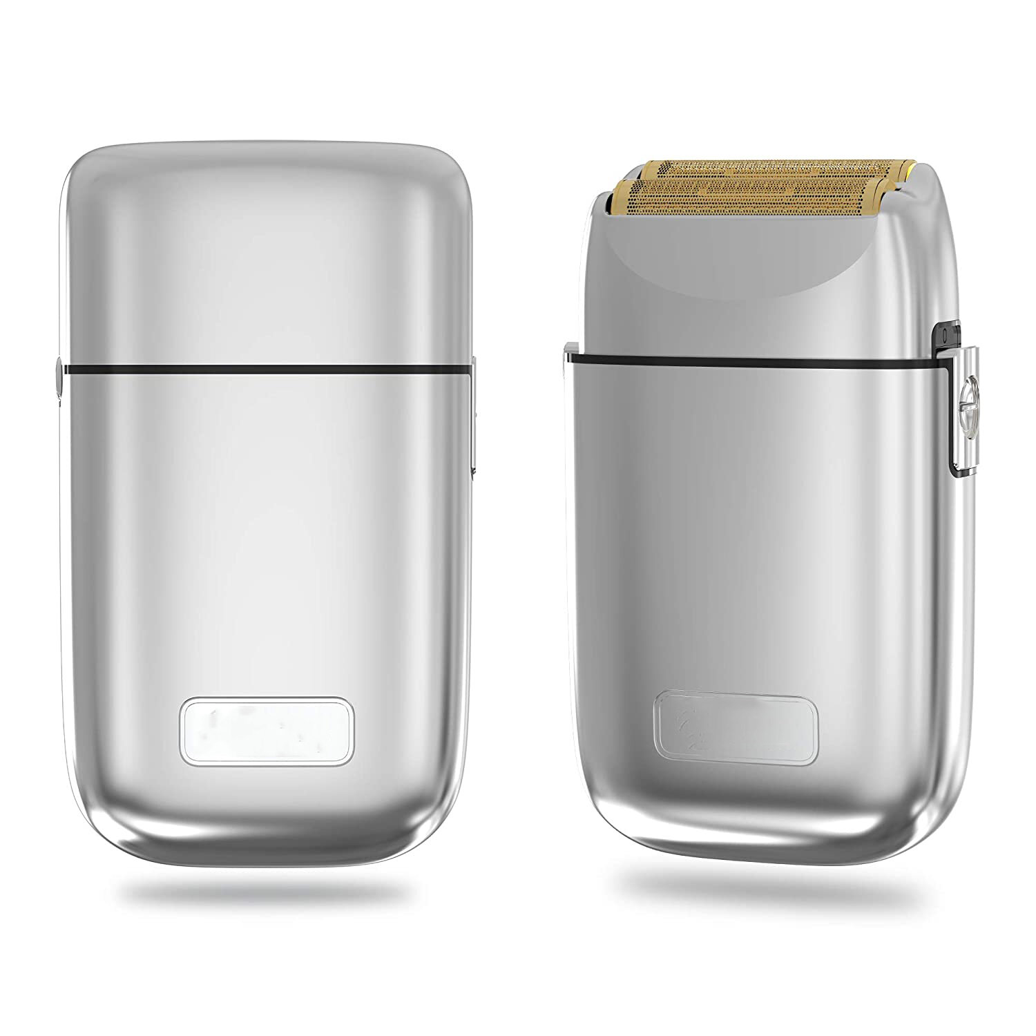 Бритва для лысой головы, фольгированная бритва, парикмахерский триммер, аккумуляторная электробритва 0 мм, перезаряжаемая электробритва (серебристый)