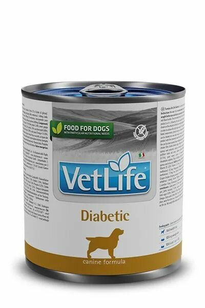 Корм Farmina Vet Life Diabetic паштет для собак, при диабете, 300 г