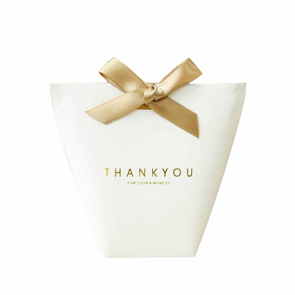 1 упаковка по 20 штук, картонная упаковка для бронзы, подарочная коробка, маленький размер, белая Благодарность (без ленты)