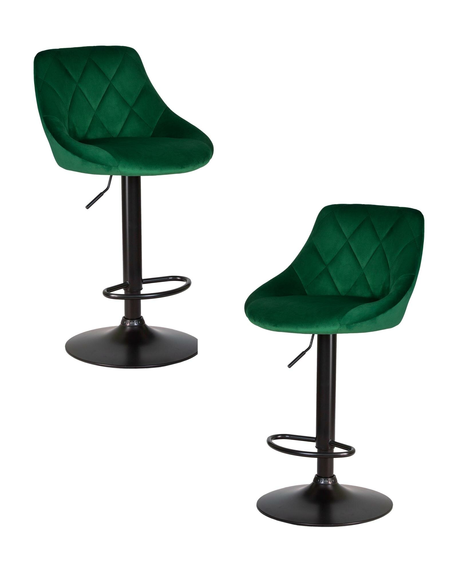 Стул LOGAN DOBRIN зеленый, велюр и металл, мягкое сиденье, без подлокотников