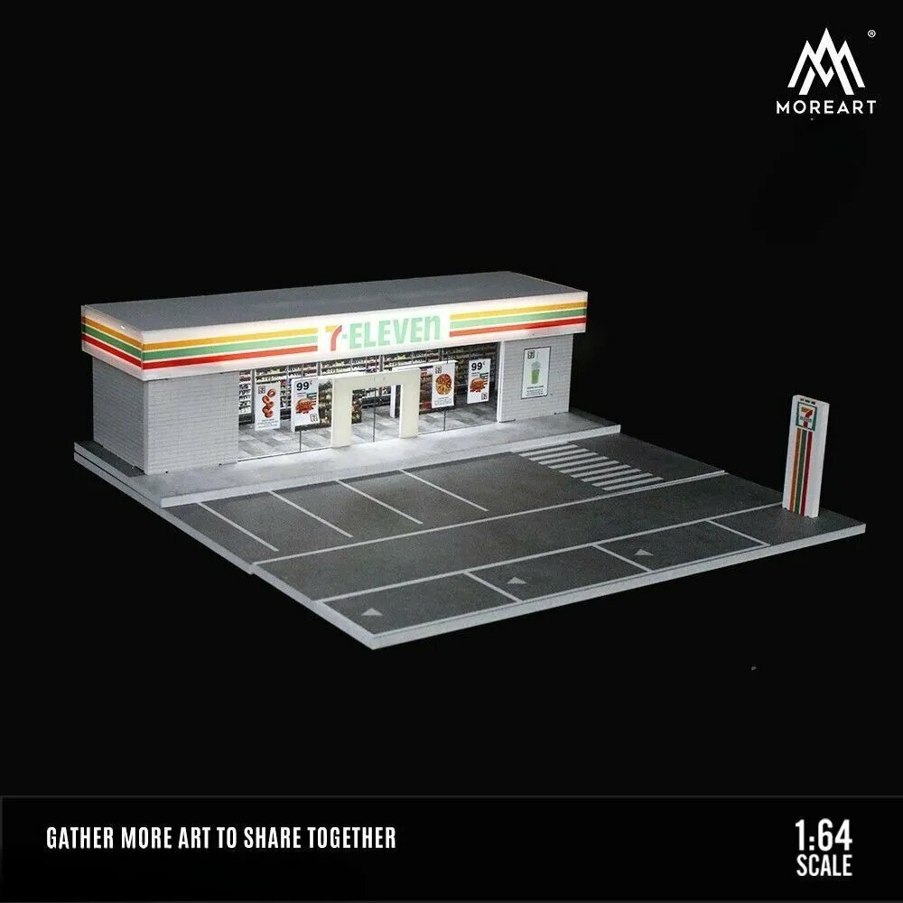 MoreArt 1:64 Модель Круглосуточного Магазина 711 С Подсветкой