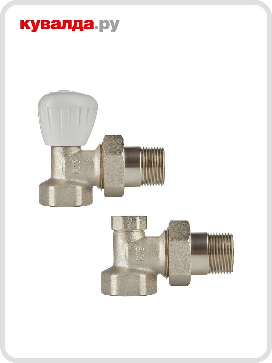 Вентили ручной регулировки угловой (набор 2 шт) ROYAL THERMO PIANO 3/4" RTE 53.011