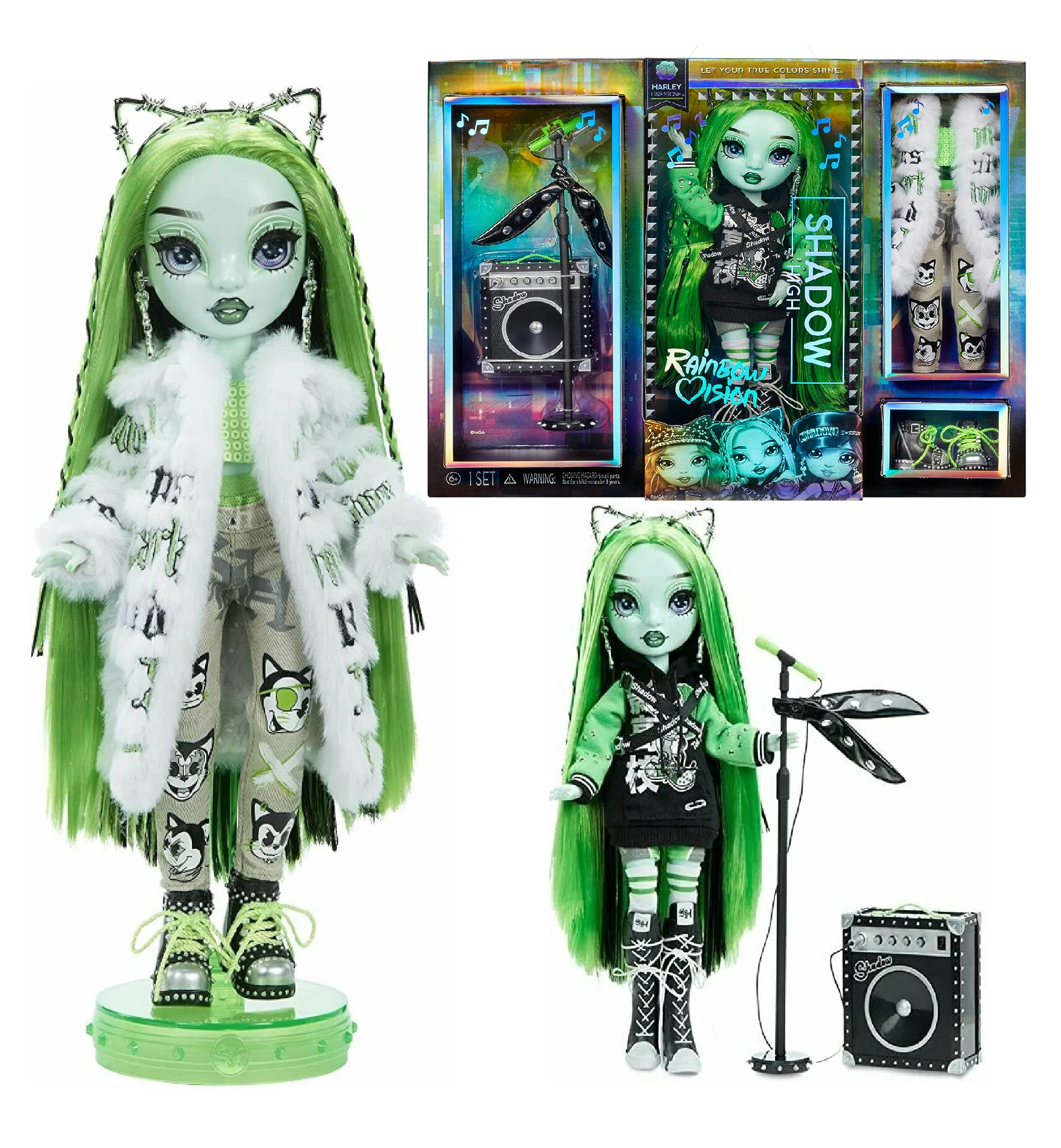 Кукла Харли Лаймстоун Shadow High Vision Neon Rockstars Harley Limestone 582762