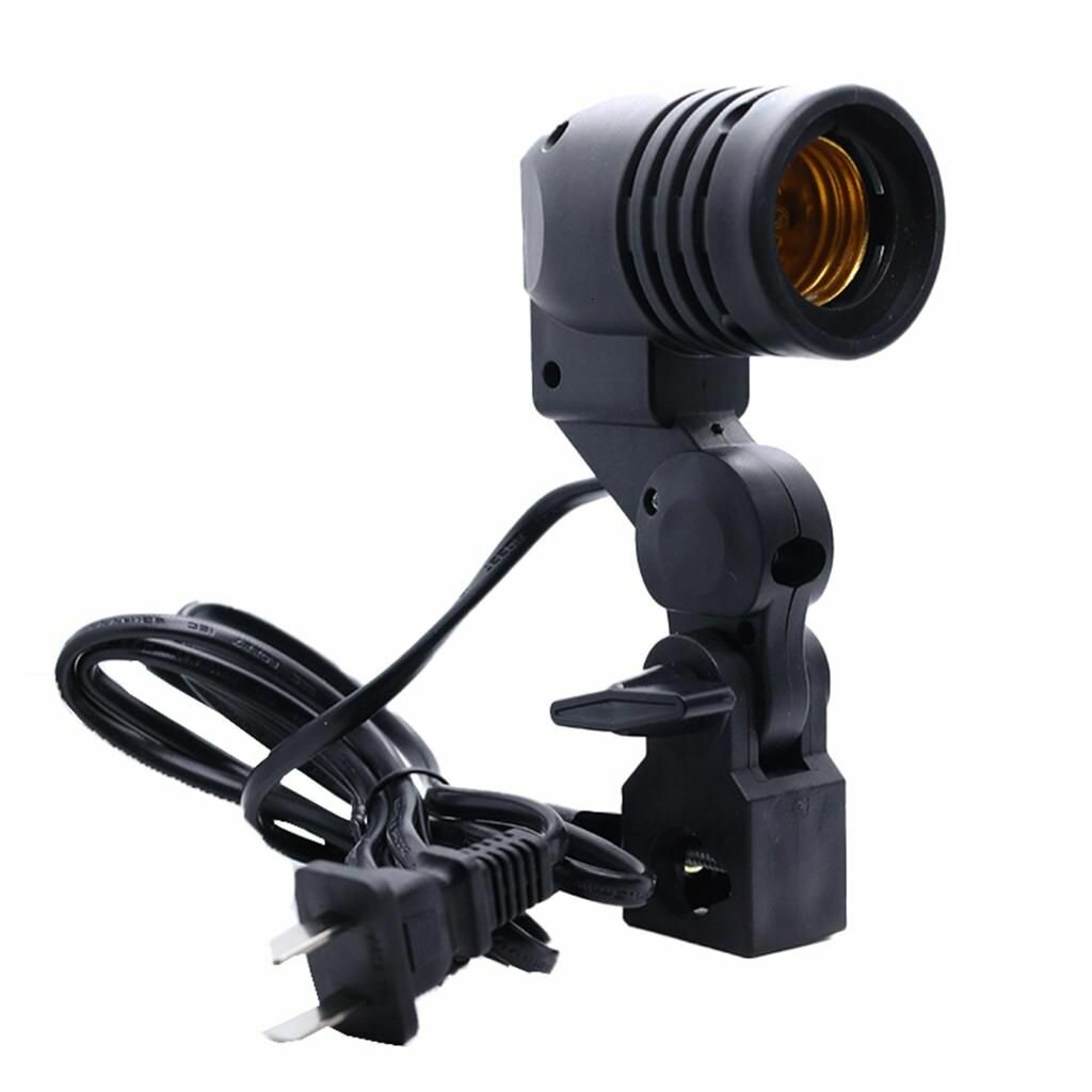 Крепление для E27 патрона с встроенным держателем зонта и удлиненным кабелем для фотографии