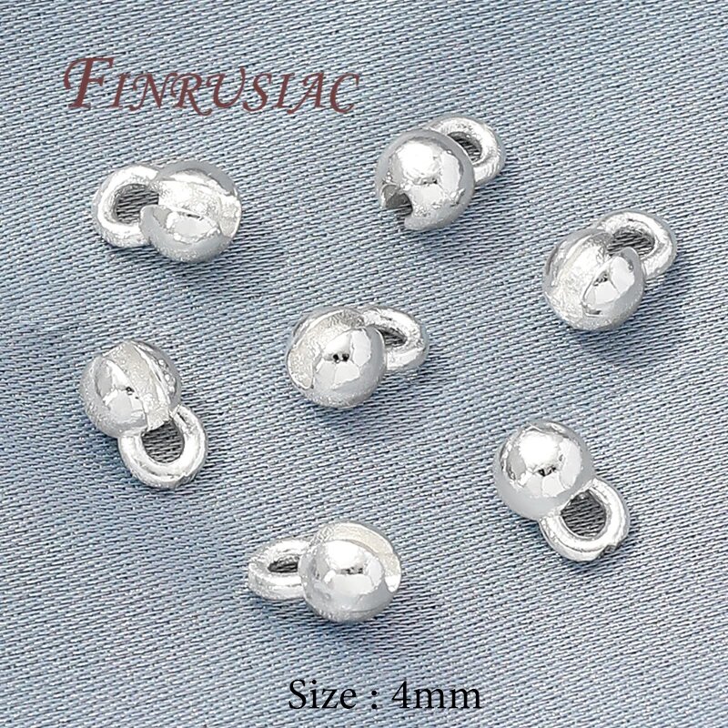 Обжимные бусины FINRUSIAC, серебро, 20 шт, 4 мм