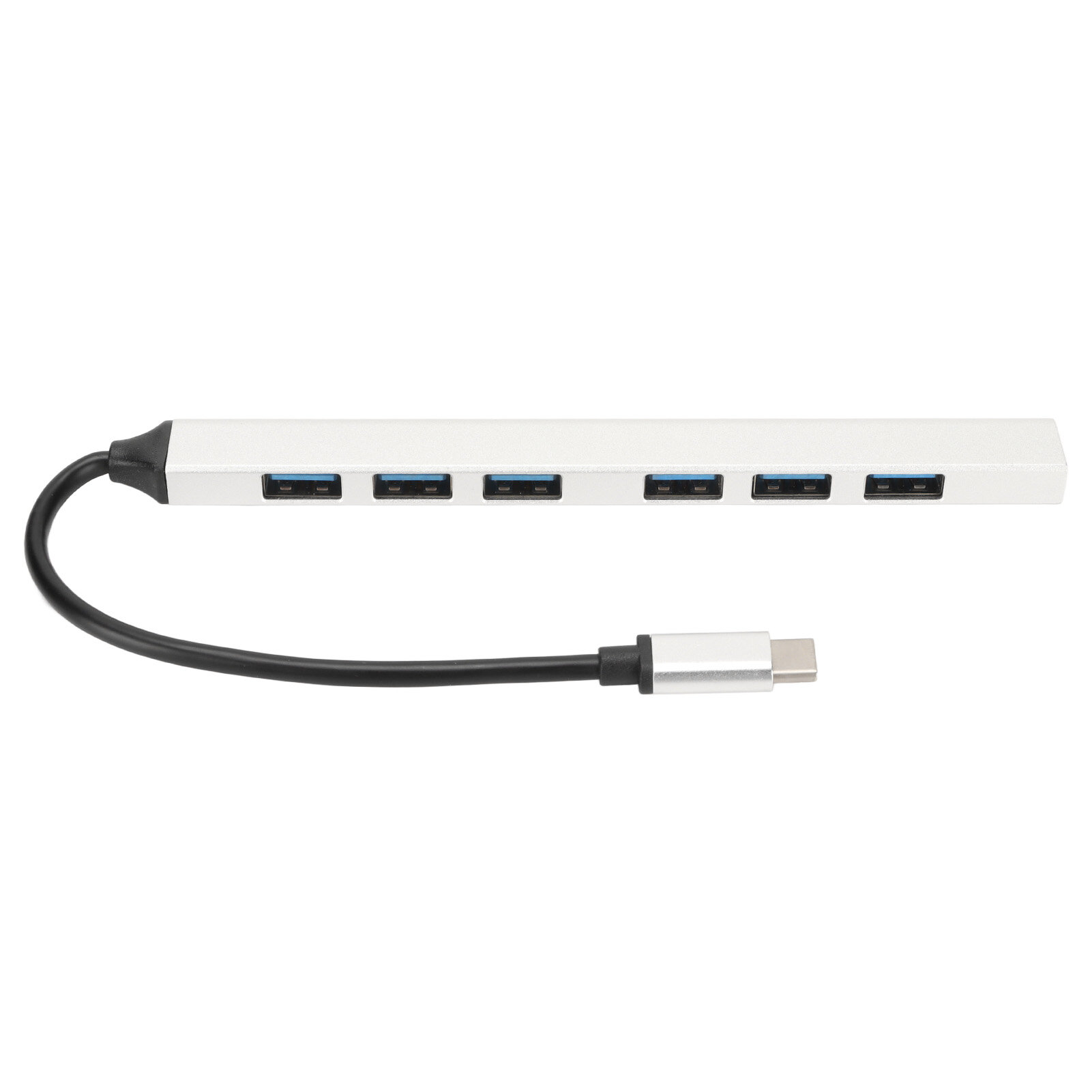 7портовый USBхаб 5 Гбит/с: 1 порт USB 3.0, 6 портов USB 2.0, алюминиевый корпус, минималистичный диз