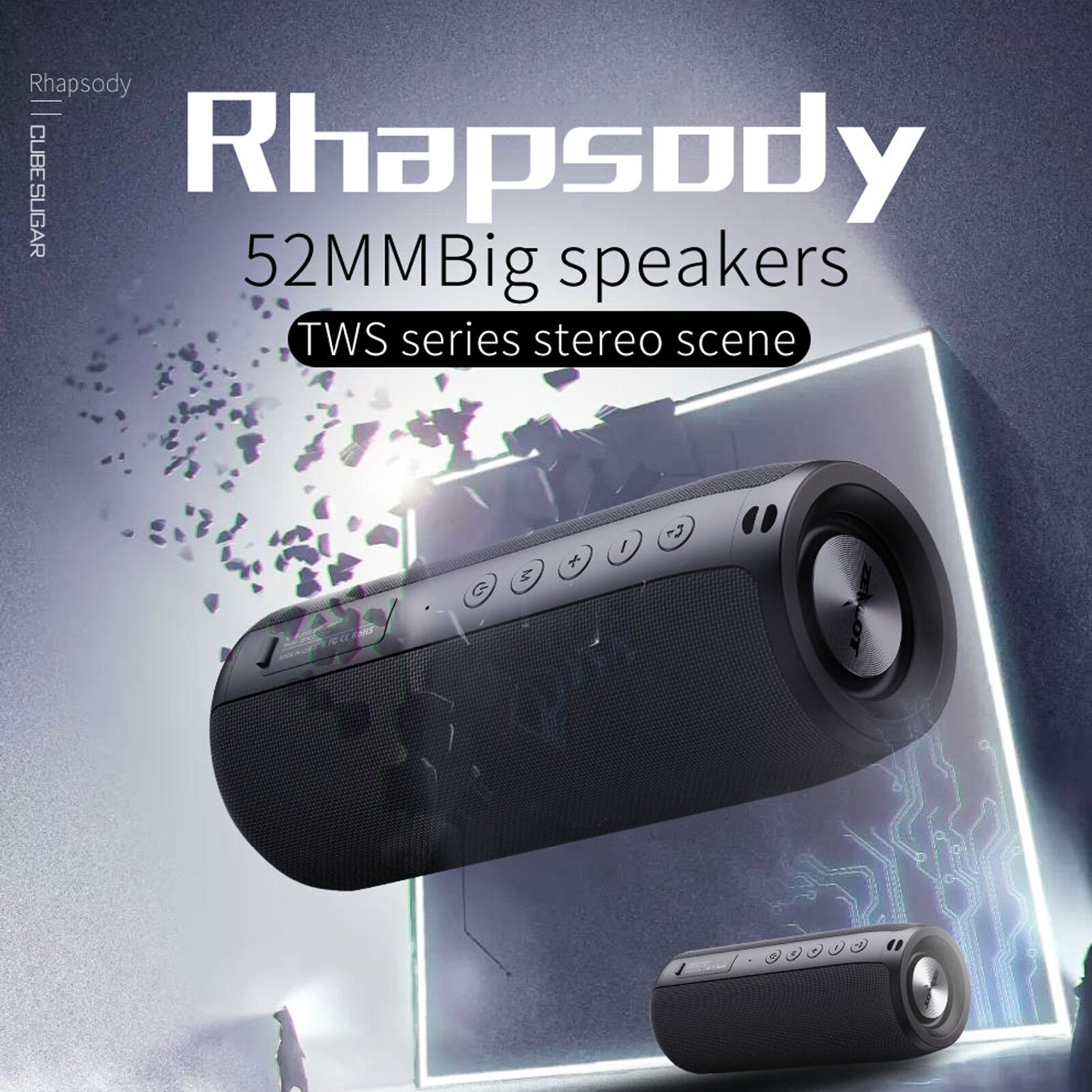 Портативная беспроводная акустическая система ZEALOT S51 с технологией Bluetooth 5.0, водонепроницаемая IPX5, серия TWS, стерео, Hi-Fi звук, AUX, USB-флеш-накопитель, TF-карта, длинная