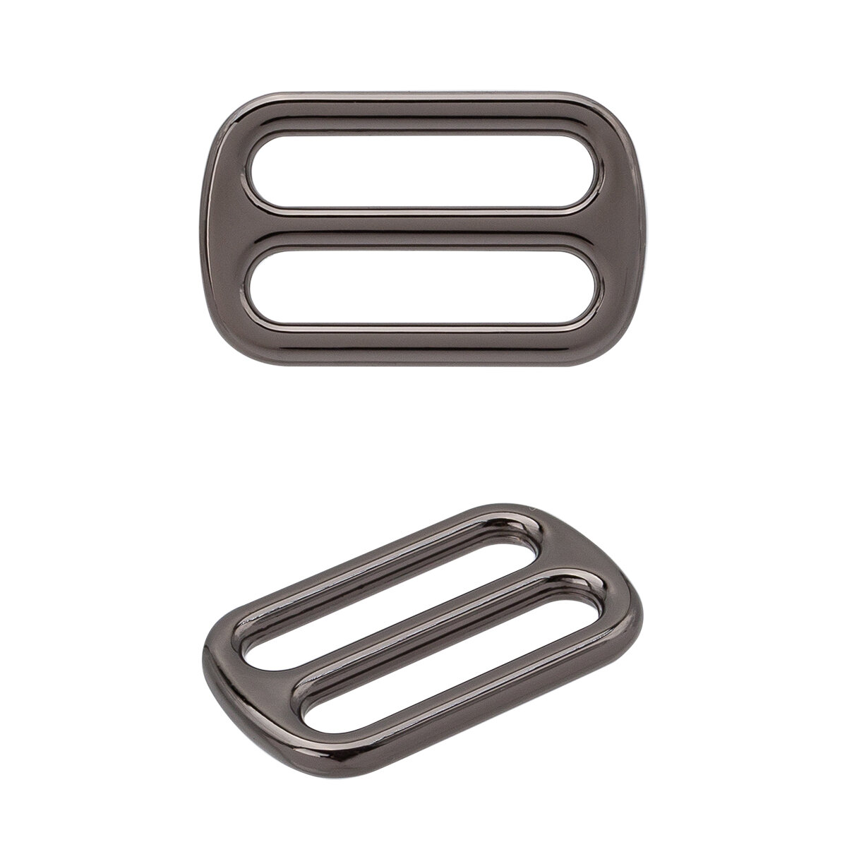 Рамка регулятор для сумок и одежды, литая металлическая, 20 мм (26 х 16 мм), цвет черный никель, 6 штук