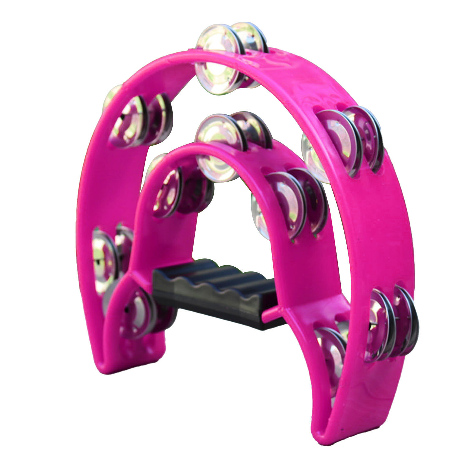 Ручной тамбурин, большой размер, двухрядный, металлический, ударный инструмент, колокольчик, тамбурин для бара, развлечений, фиолетовый