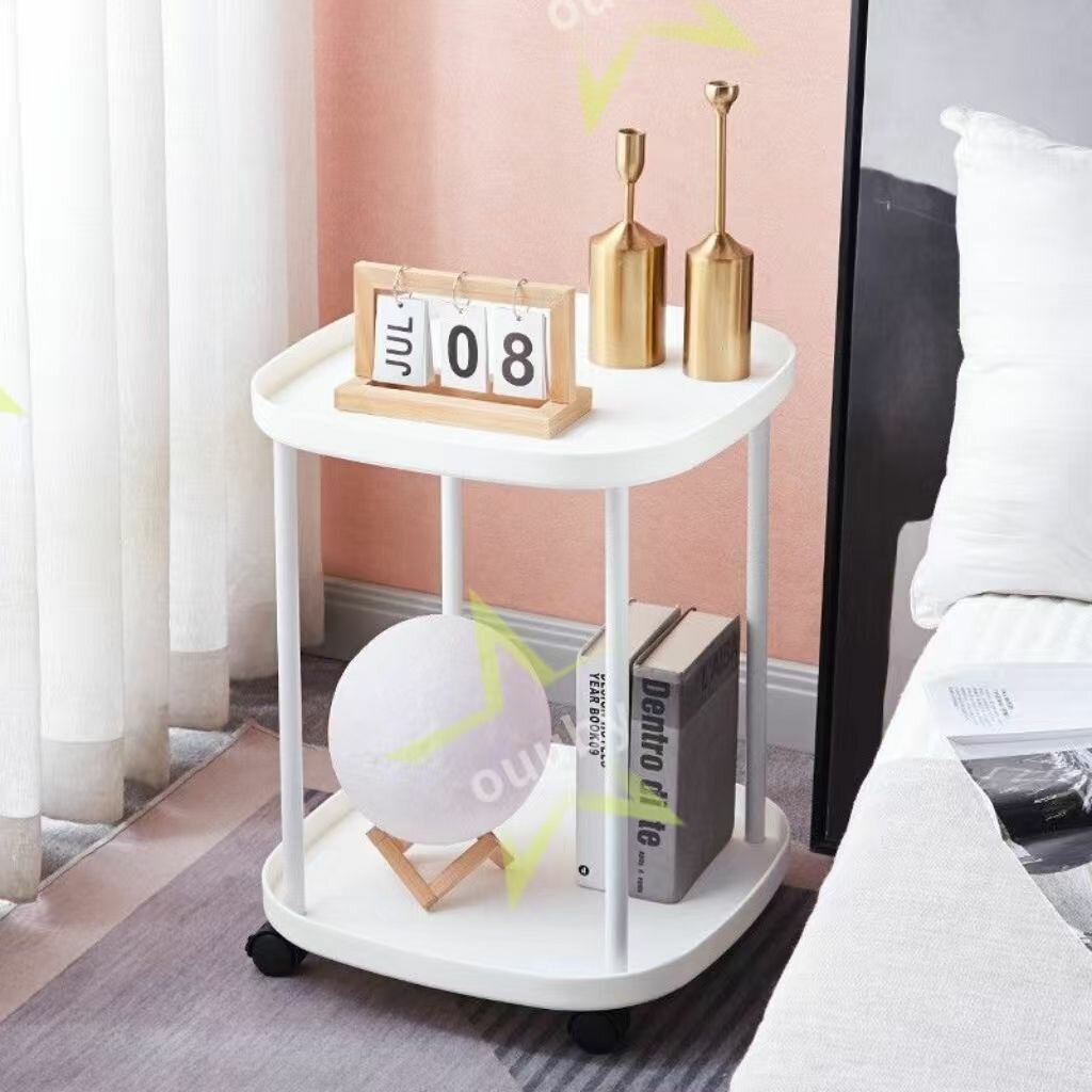 Боковой столик на колесиках, передвижная прикроватная полка