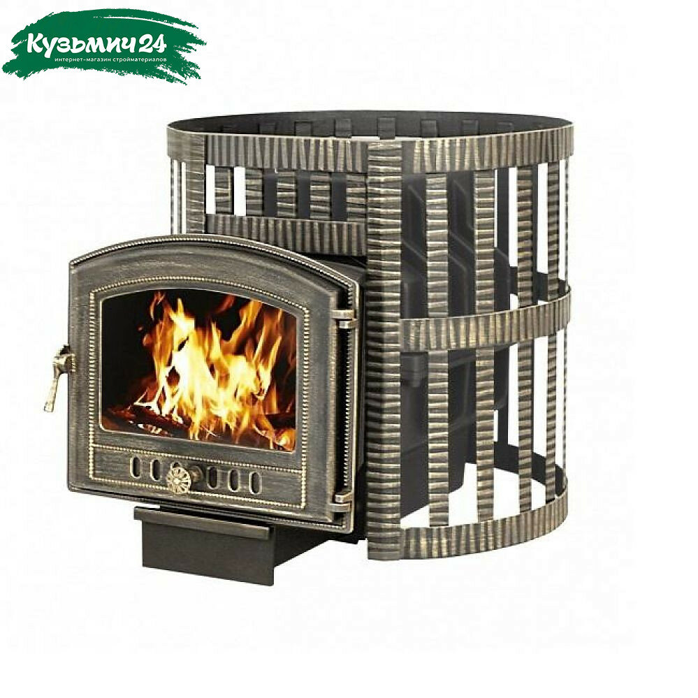 Печь банная Везувий Легенда Ковка 16 дверка 224, 16 кВт, d115 мм, до 18 куб. м