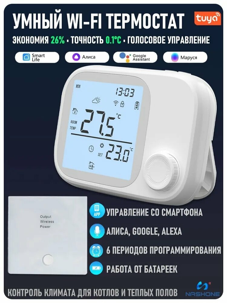 NASHONE Терморегулятор/термостат, белый матовый