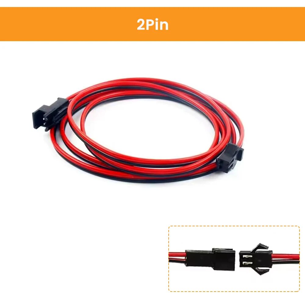 Удлинитель JST SM 2Pin, 1м, красный/черный