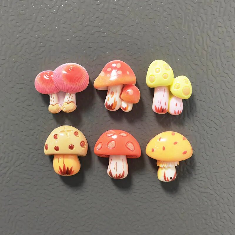 6 шт. магниты на холодильник в виде грибов, милые креативные украшения, магнитные украшения для дома, офиса, кухни, доски