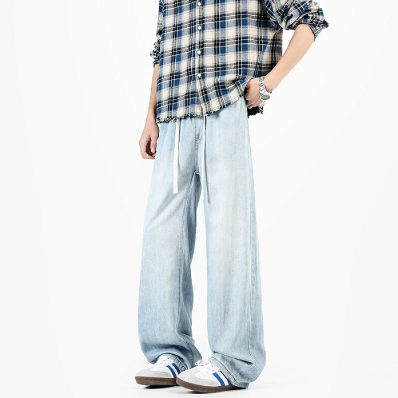 Слим тапер KLQ Круто Тонкие KLQ американские хайстрит прямые повседневные длинные брюки мужские широкие штаны, Размер_XL