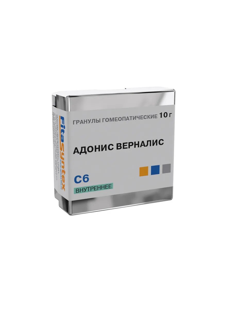 Адонис верналис С6, гранулы гомеопатические моно, 10 грамм , Фитасинтекс