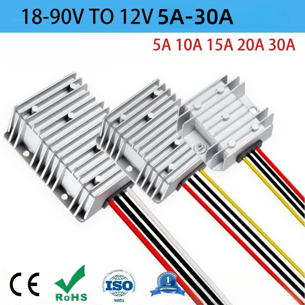 Преобразователь напряжения 72V(20-90V) в 12V, 20A