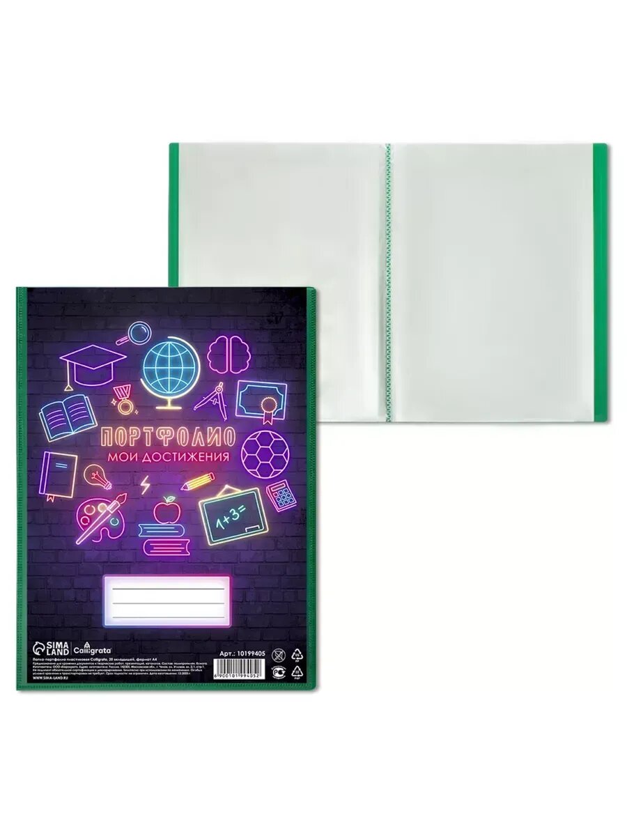 Папка-портфолио пластиковая А4