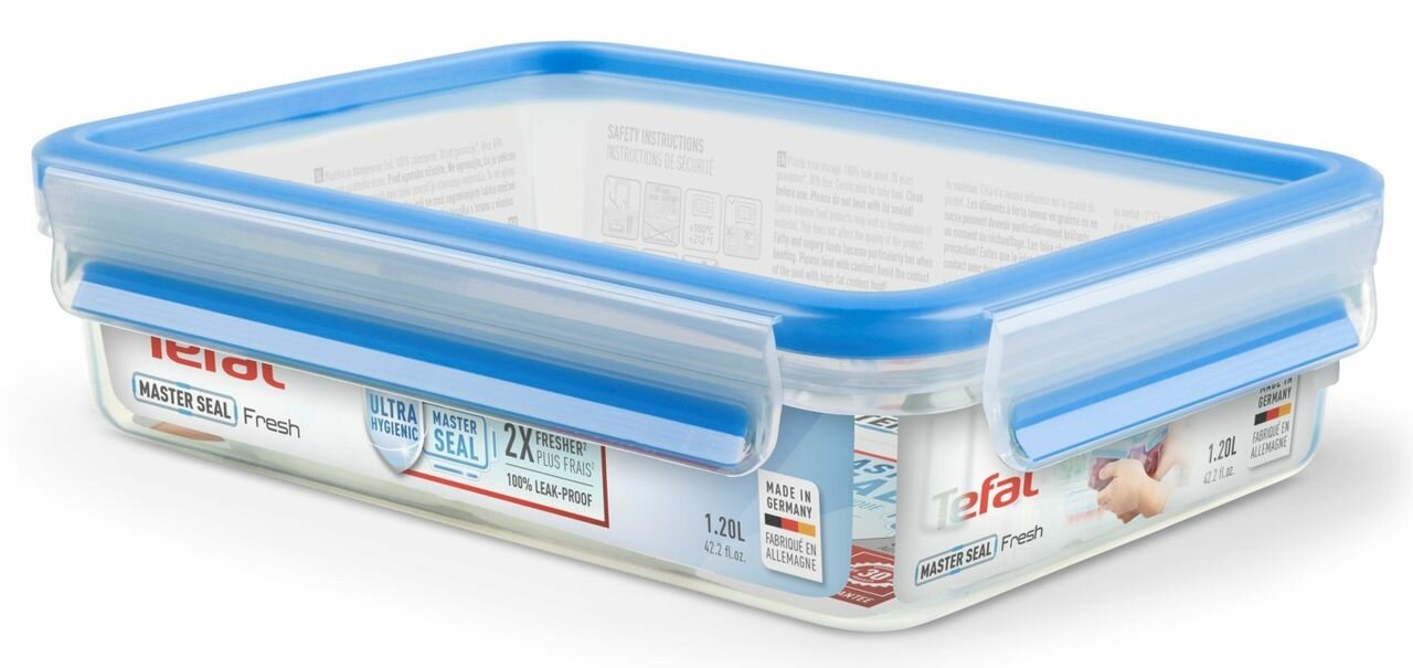 Контейнер Tefal Masterseal Fresh прямоугольный, 1.2л