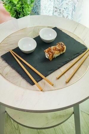 Набор для суши и роллов магия камня, 7 предметов, сланец, фарфор, бамбук, Koopman International 210000100