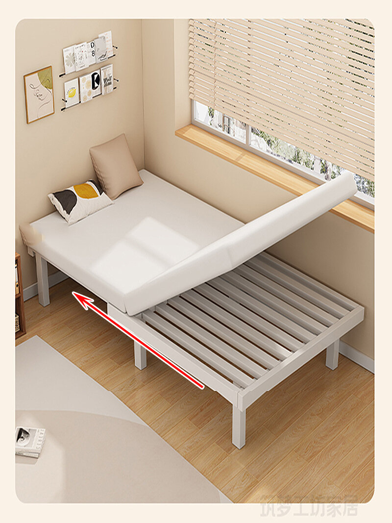 Раздвижная металлическая односпальная кровать Расширение площади кровати Для спальни/балкона