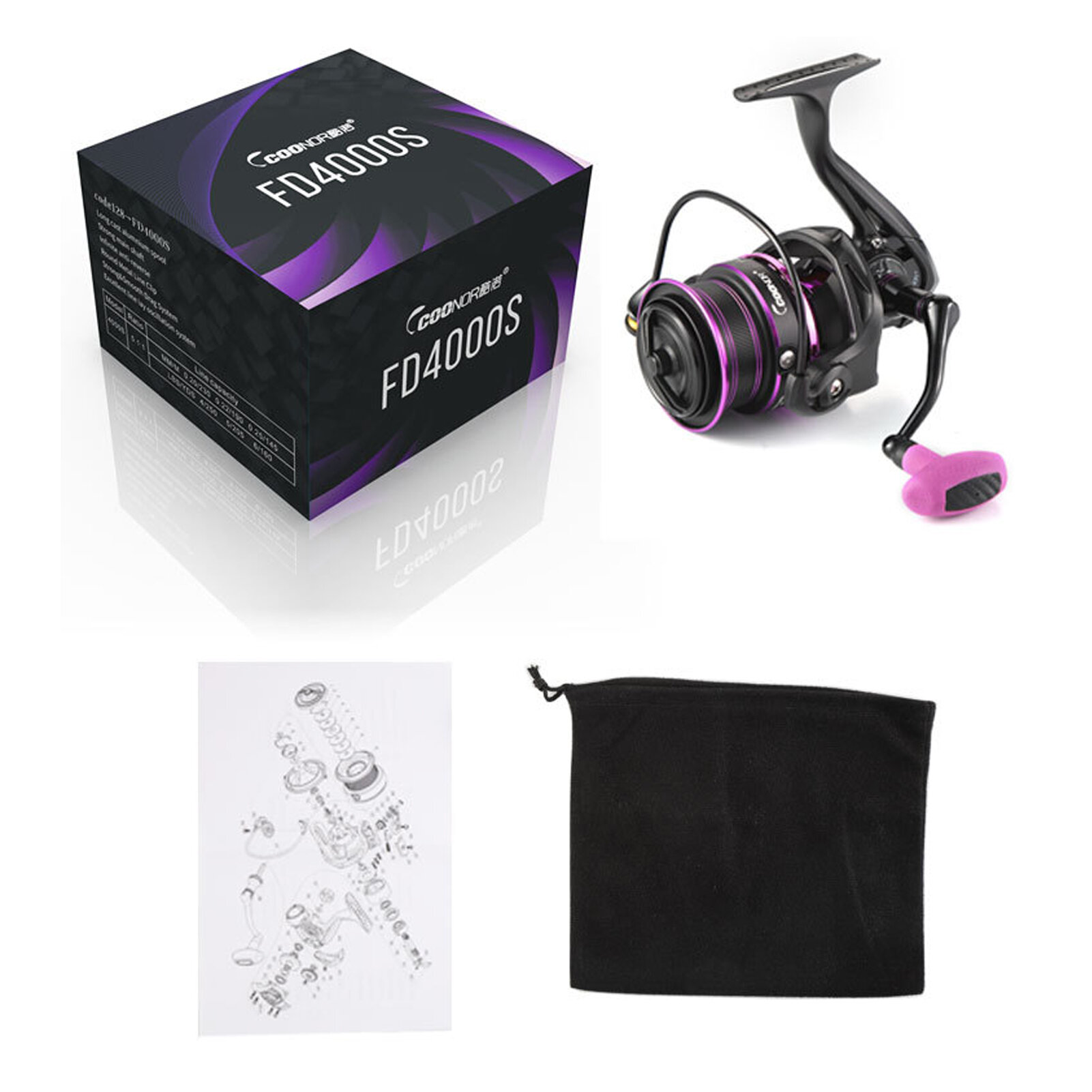 Вращающаяся катушка для морской воды Прочные металлические вращающиеся катушки для рыбалки со сменной ручкой FD4000S