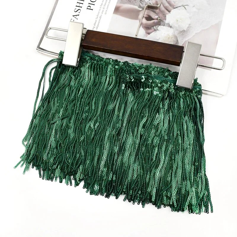 1-5 ярдов 17 см бахрома Metee с кисточками, кружевная лента с блестками, цветная отделка для платья, одежды, декоративные поделки, аксессуары для одежды