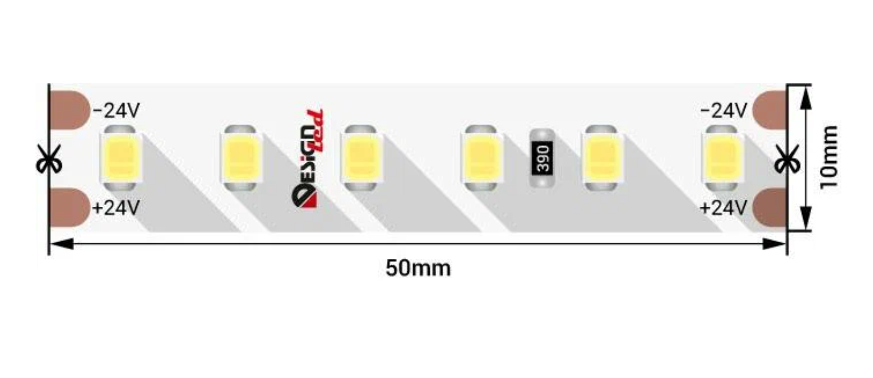 Светодиодная Лента DesignLed DSG2120-24-W-33 IP33 5м Холодное Белое Свечение / СВГ 004500.