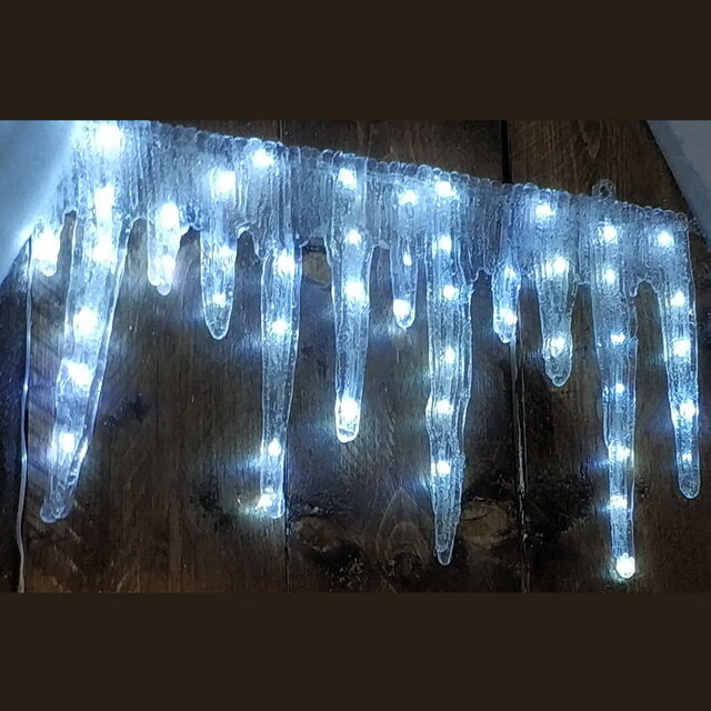 Светящееся панно Арктические Сосульки 58*37 см, 58 холодных белых LED ламп с мерцанием , IP44, Kaemingk, 490932