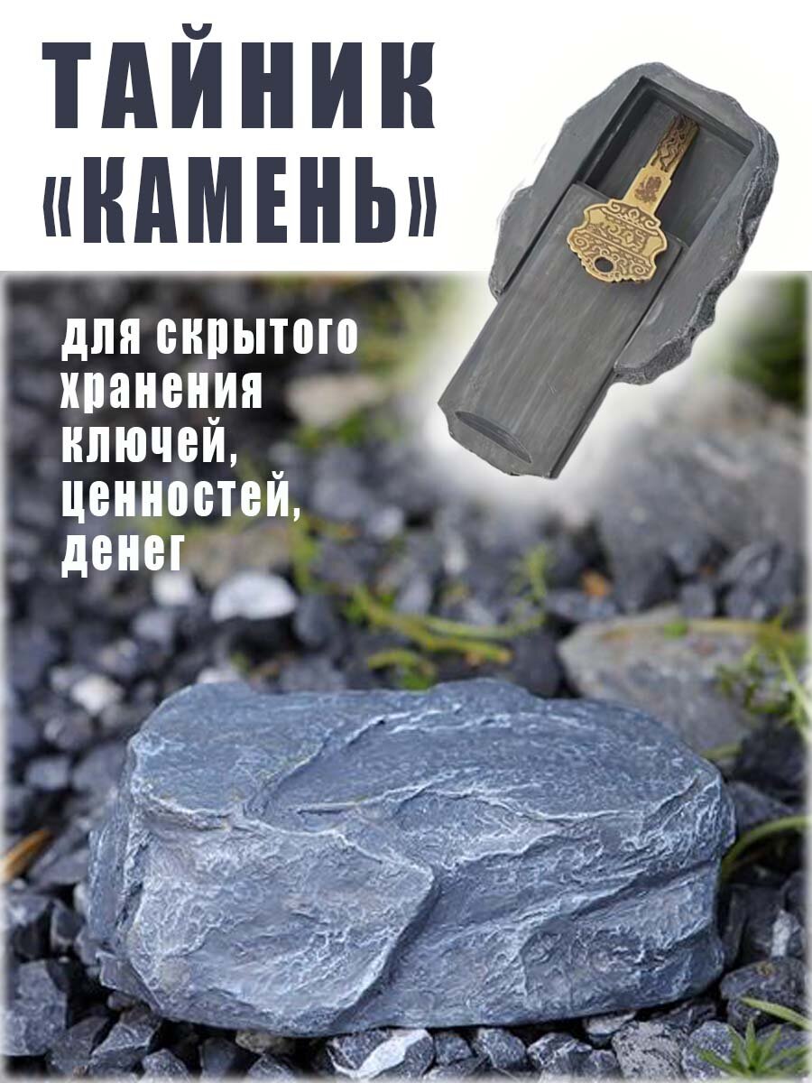Тайник "Камень" для скрытого хранения ключей, ценностей, мелочей вне дома