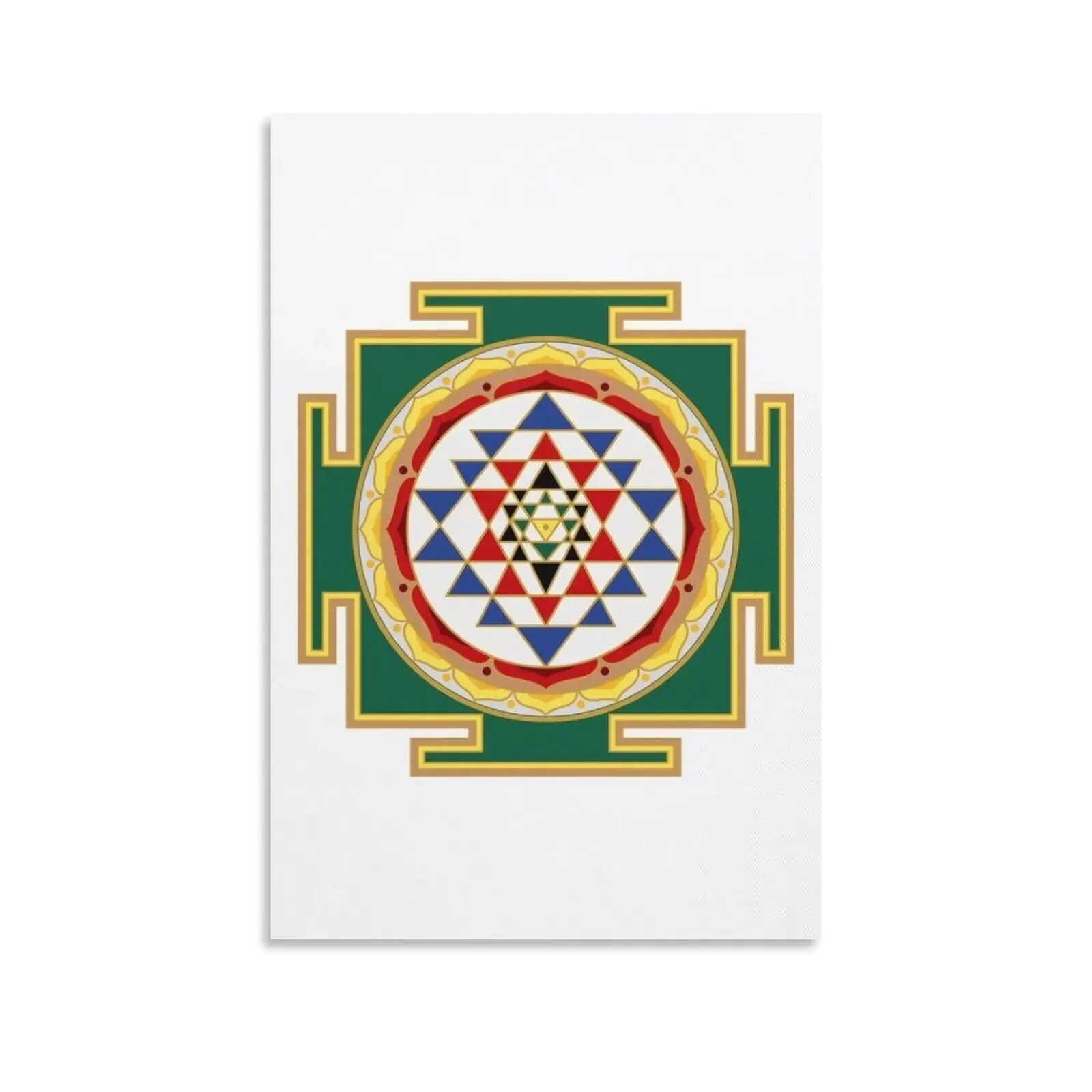 Печать на холсте "Шри Янтра в традиционных цветах"
