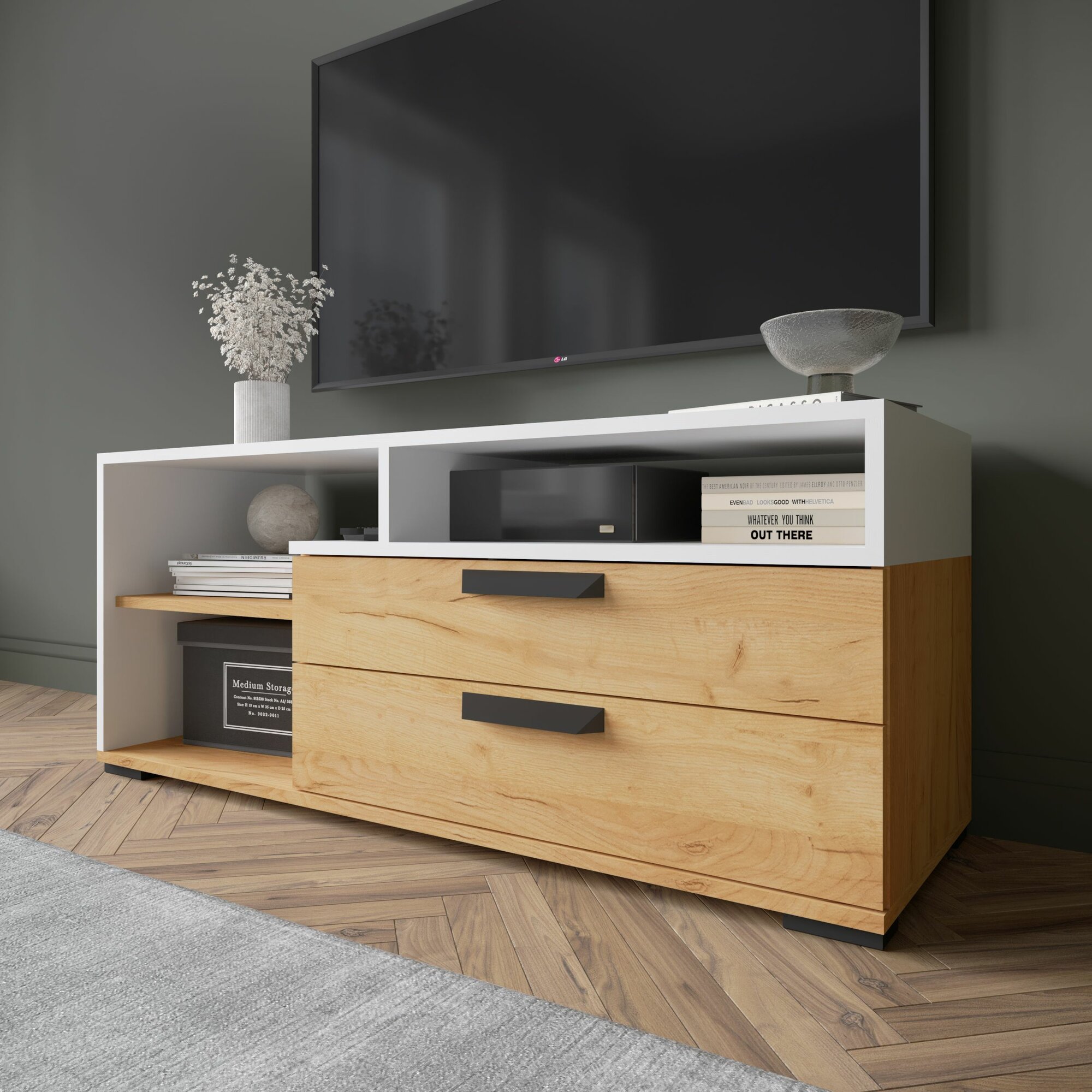 Тумба ТВМ-7 белый/дуб крафт золотой (Микон)