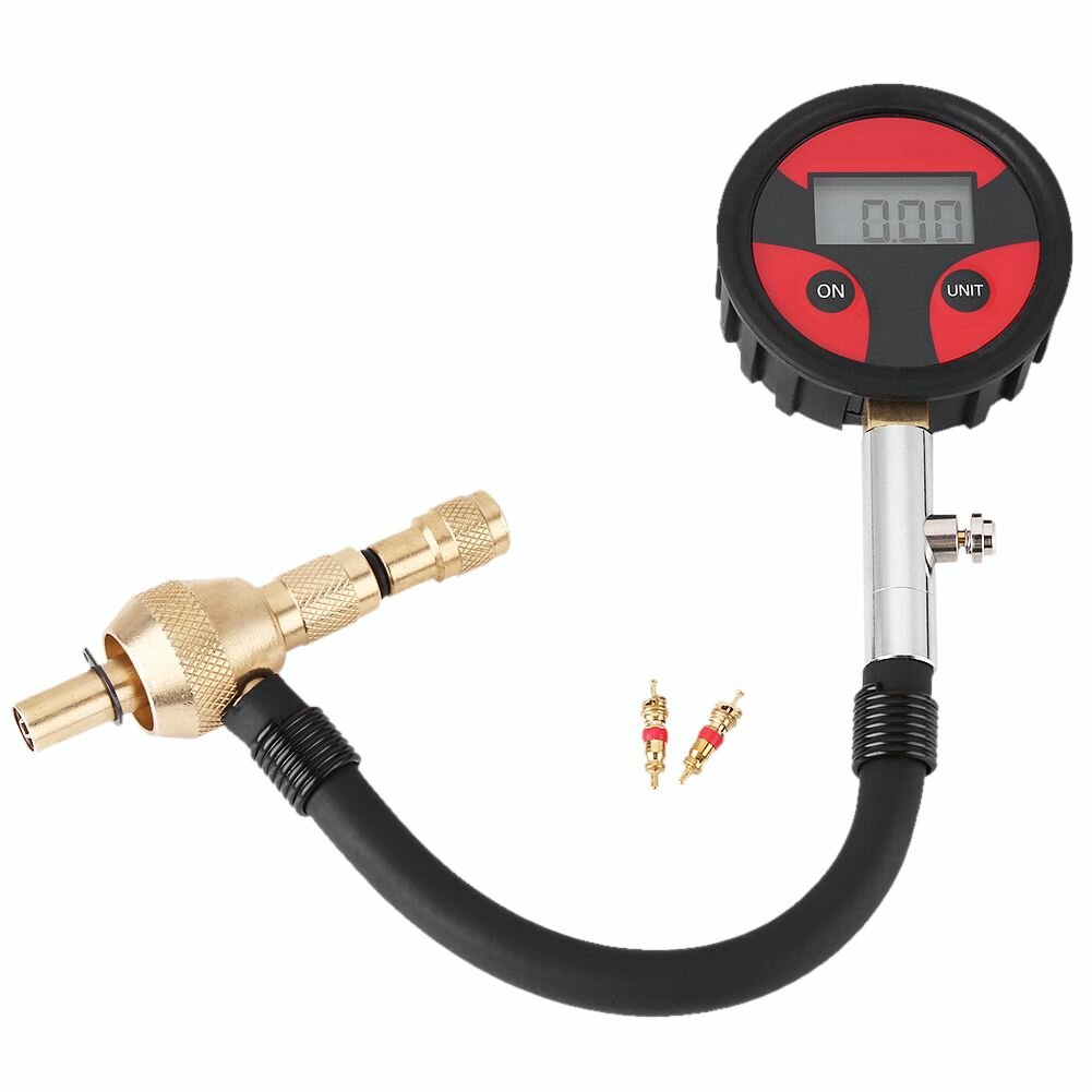 Цифровой ЖК-манометр для шин для автомобилей, мотоциклов, велосипедов, грузовиков с инструментом для измерения давления в шинах. Точное измерение, портативный.