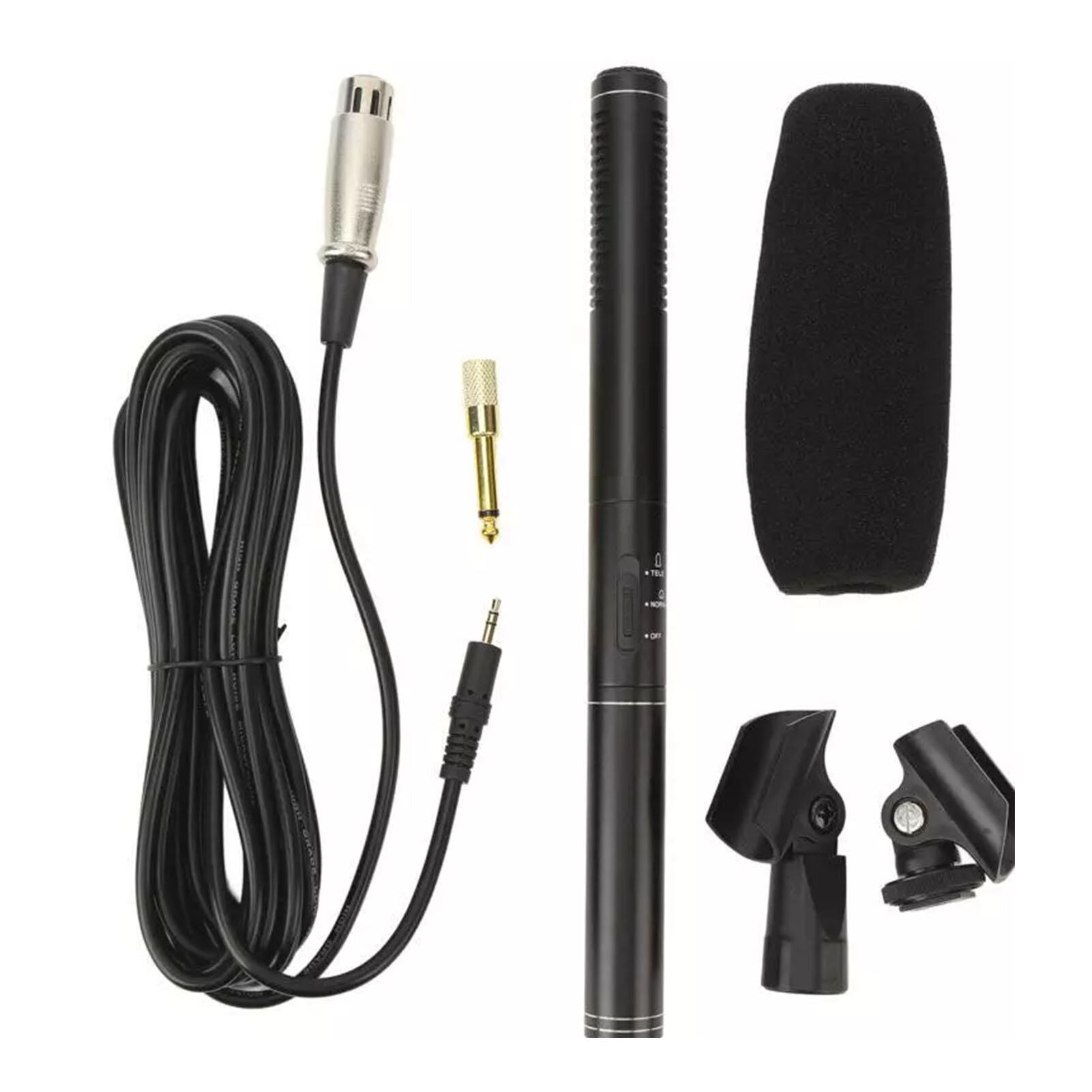 Микрофон с ружьем микрофон ABS Metal Professional Professional Microphone с кабельным стеклом кабеля XLR для видеокаметочной камеры DSLR DV -камеры