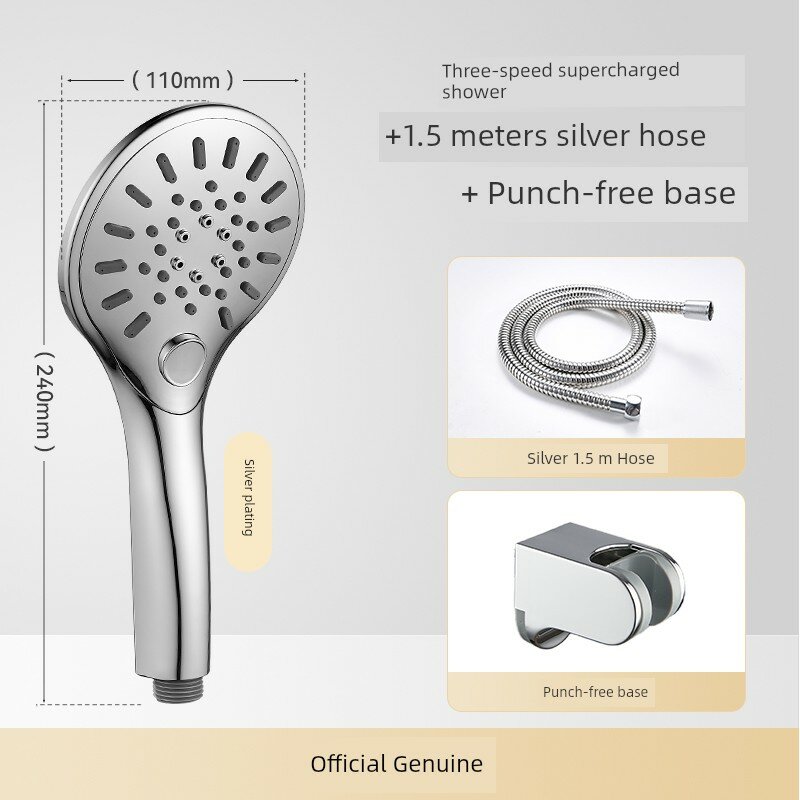 Душевая лейка с большой панелью, черная, с эффектом водопада, три режима, 15 см, высокая подача воды, смеситель,