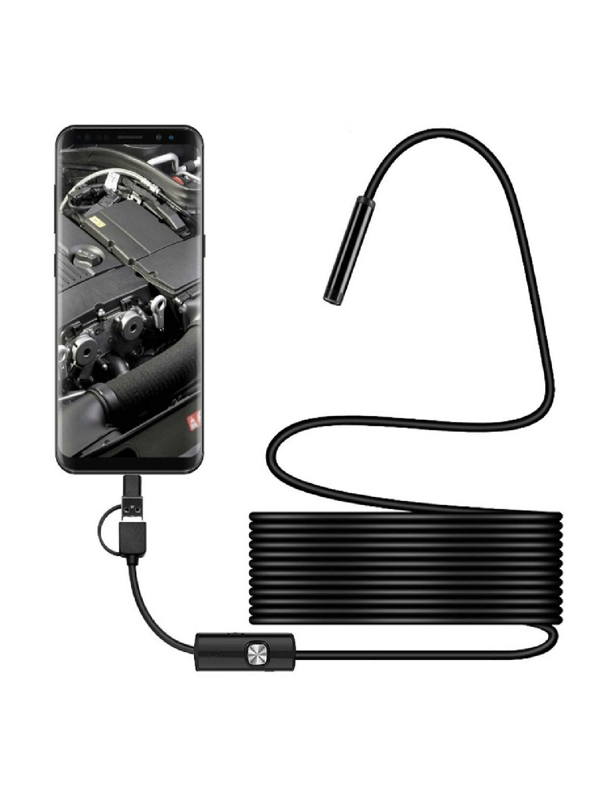 3 в 1 USB эндоскоп-бороскоп Snake Inspection Camera с 6 светодиодами для телефона