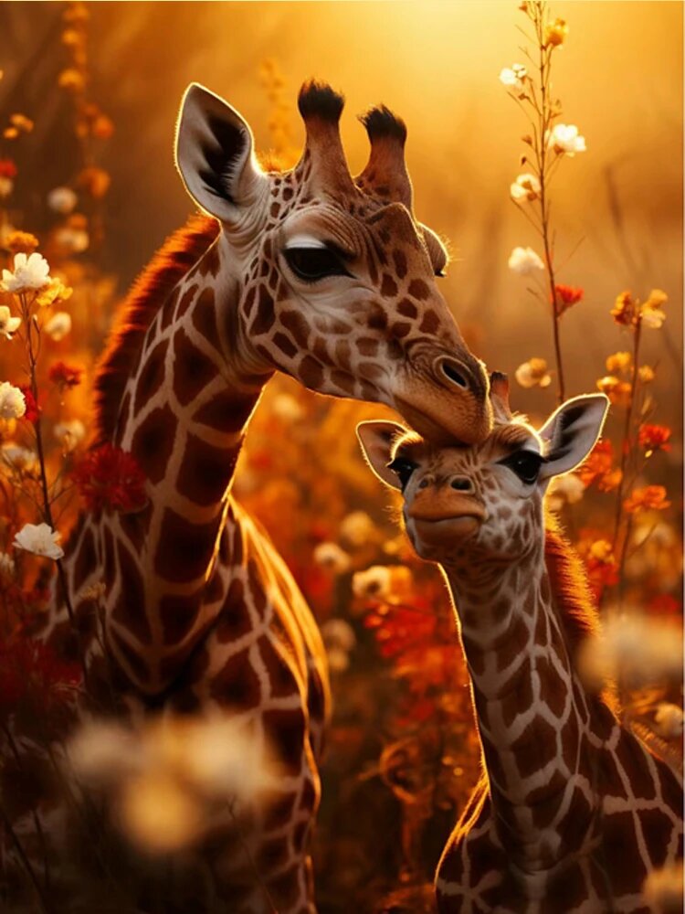 Алмазная живопись FANQING Жираф 50x65cm square, HUA2781