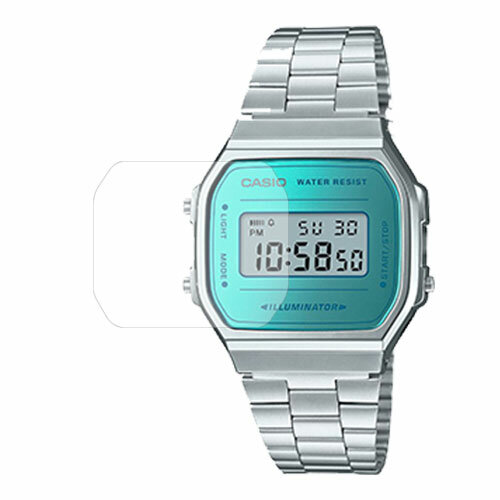 Скрин Мобайл защитный экран для часов Casio A168WEM-2EF из гидрогелевая плёнка прозрачная