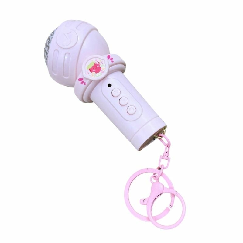 Детский брелок с микрофоном, многофункциональный записывающий микрофон- розовый