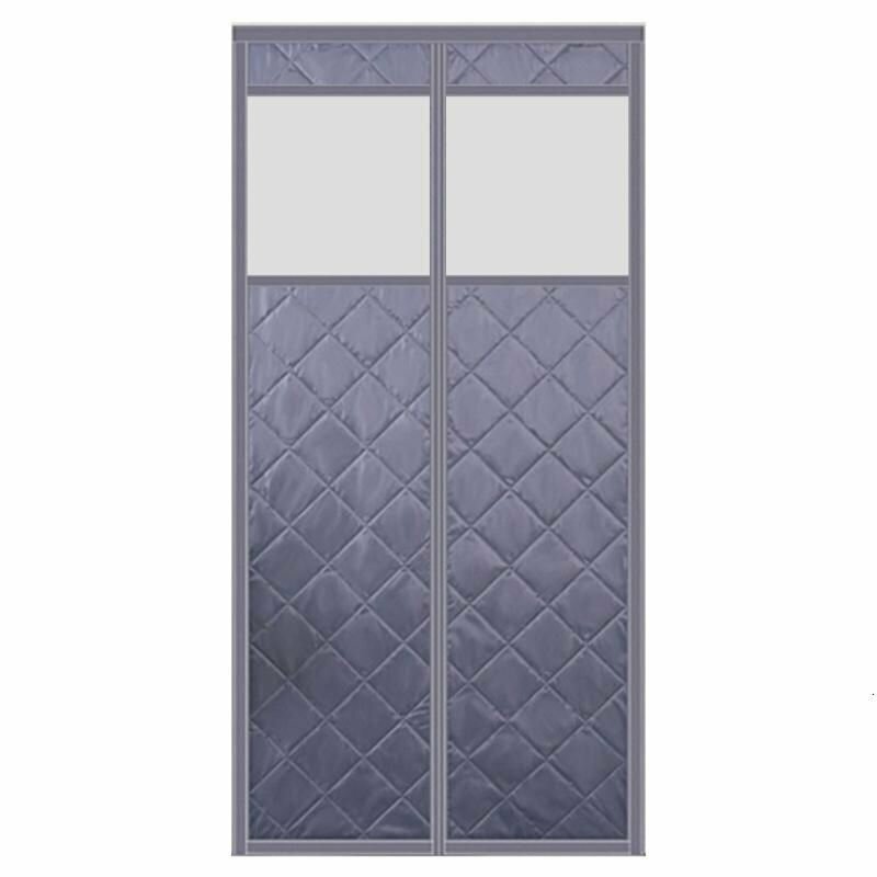 Утепленная зимняя дверная занавеска с магнитной фиксацией и ветрозащитой для домов с детьми или пожилыми, - W90H220 - 6