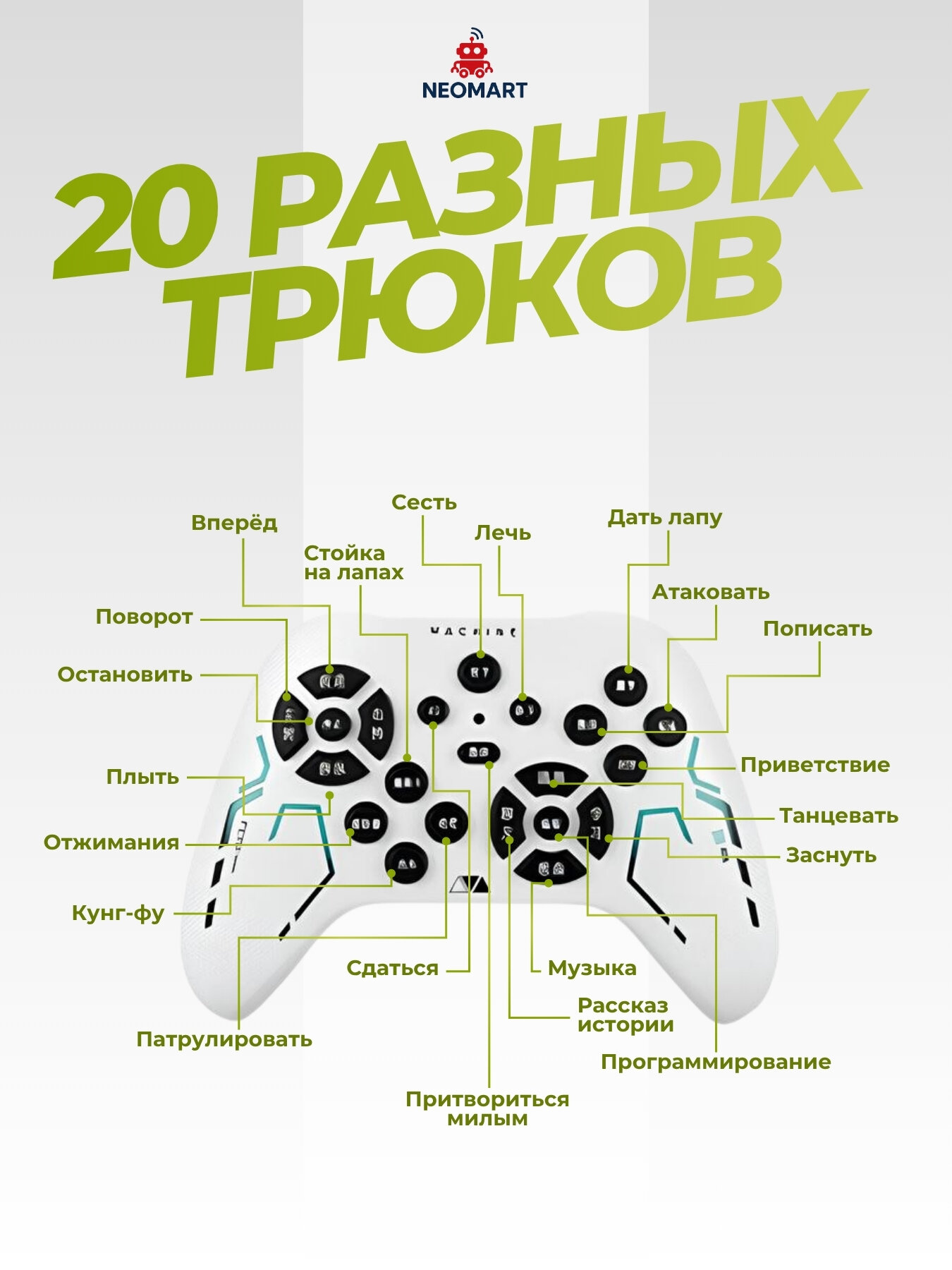 Интерактивный робот Собака 3 в 1, управление по радио, дальность 30м — фото 1