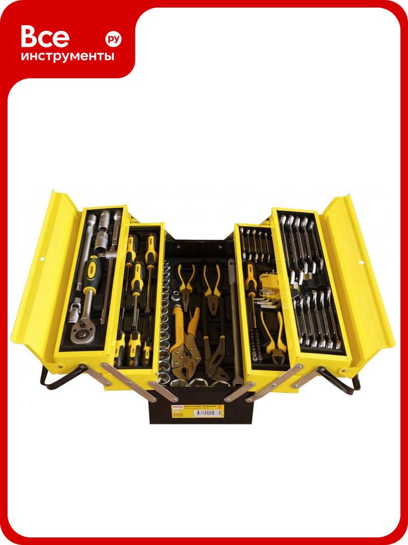 Набор инструмента WMC TOOLS 87 пр. 6гр, в металлическом складном кейсе WMC-4087C WMC-4087C(47735)