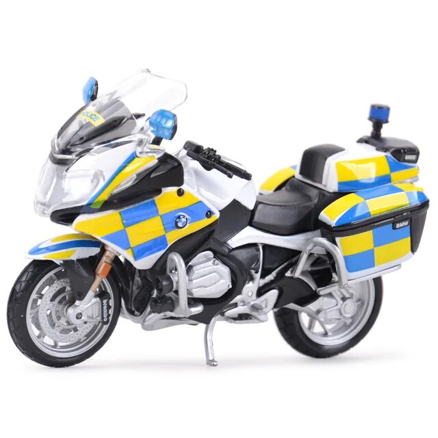 Полицейский мотоцикл BMW R1200RT Maisto 1/18, модель игрушечного автомобиля, внедорожный мотоцикл с амортизатором, игрушечный автомобиль