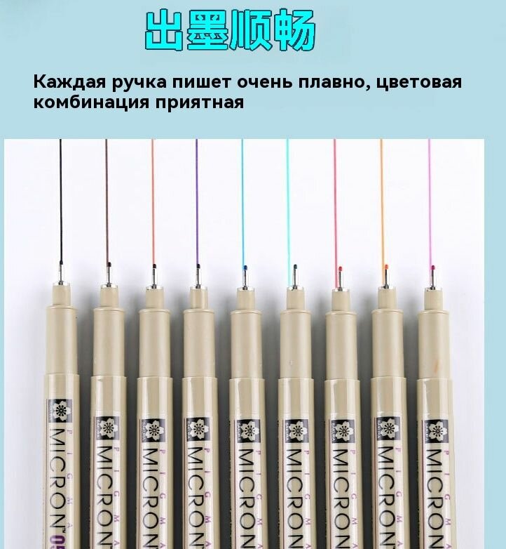 SAKURA Pigma Micron Liner Pen 0,2 мм Цветной маркер для рисования тонкой подводкой Студенческие художественные принадлежности