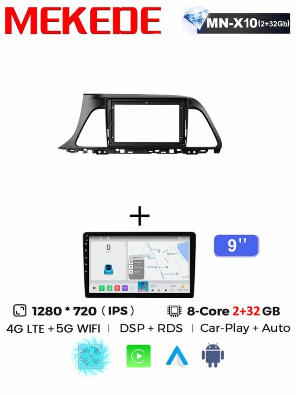 Магнитола 9" Mekede MN X10 Pro 2/32 Gb Hyundai Sonata 7 LF 2014-2017 (A) carplay